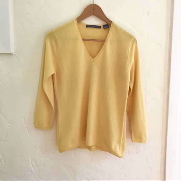 Saks Fifth Avenue | Sweaters | Saks 0 Cashmere Lemon Yellow Sweater ...